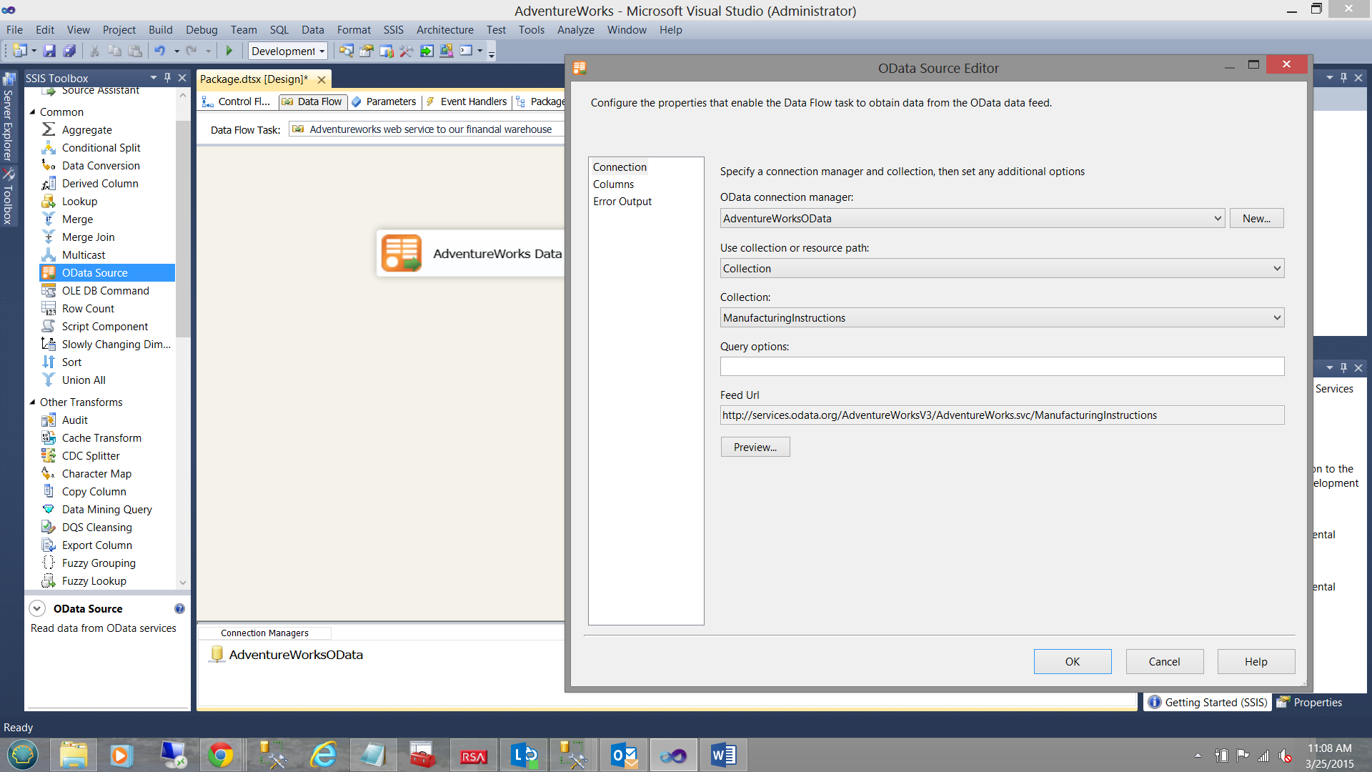 How To Import Data Into SQL Server Databases Using The OData Source For 