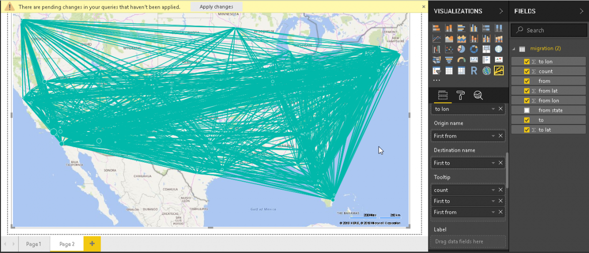 Flow Map Chart In Power BI Desktop