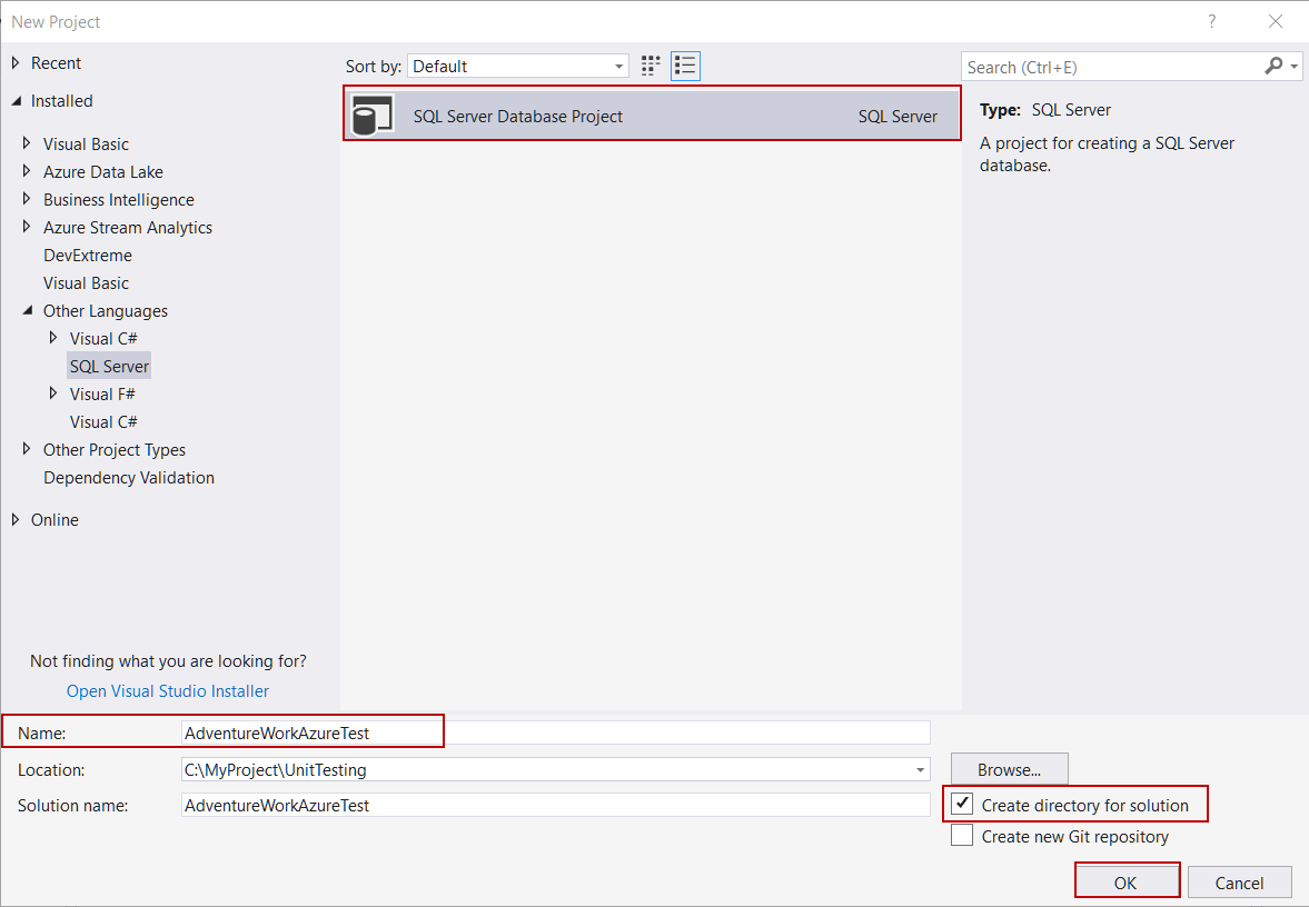 SQL Unit Testing with SSDT (SQL Server Data Tools)