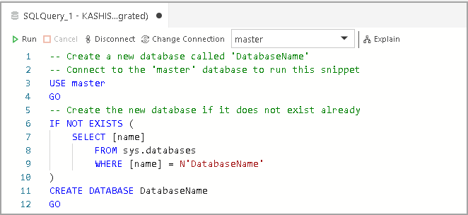 SQL Code Snippets In Azure Data Studio
