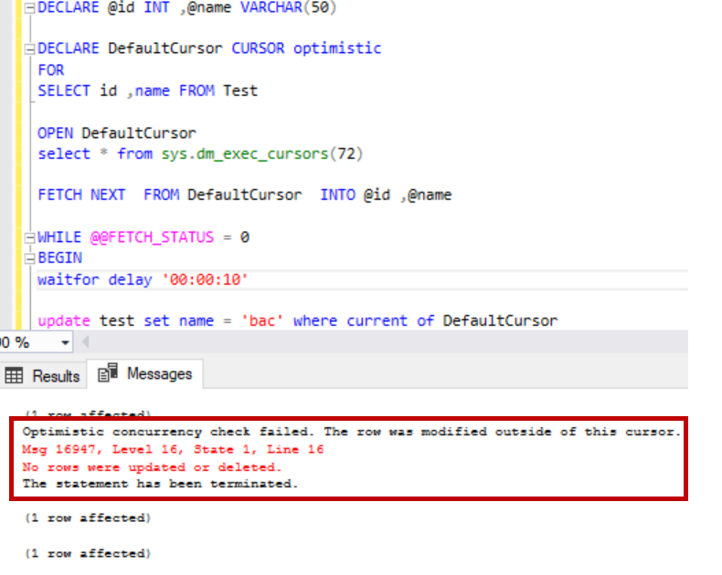 SQL Server Cursor Attributes SQL Server Cursor Attributes