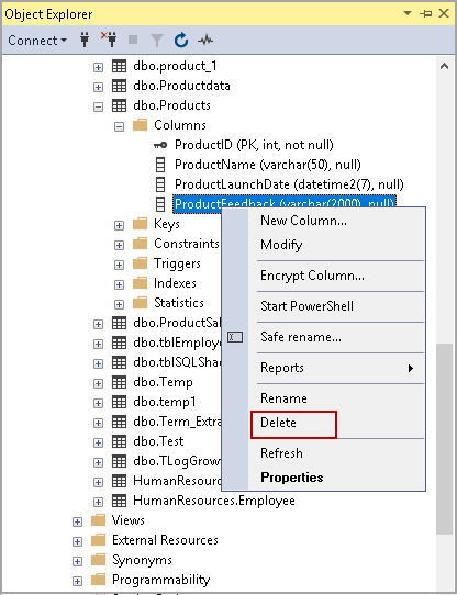 Overview Of The SQL DELETE Column From An Existing Table Operation