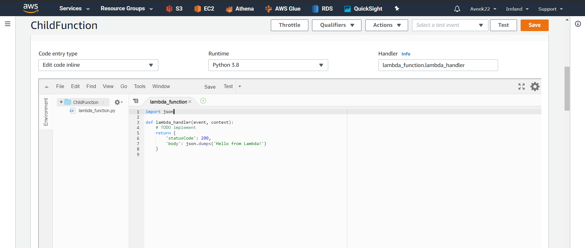 Calling An AWS Lambda Function From Another Lambda Function