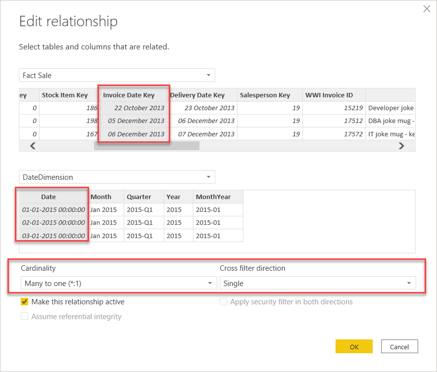 Using A Date Dimension Table In Power BI