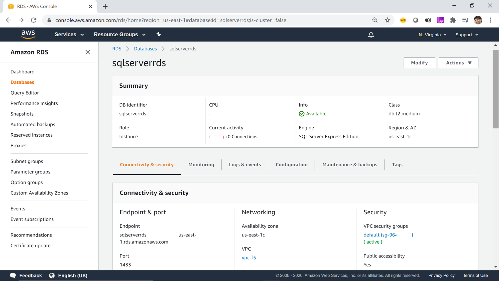 Creating A Sample Rds Sql Server Db Instance Vrogue