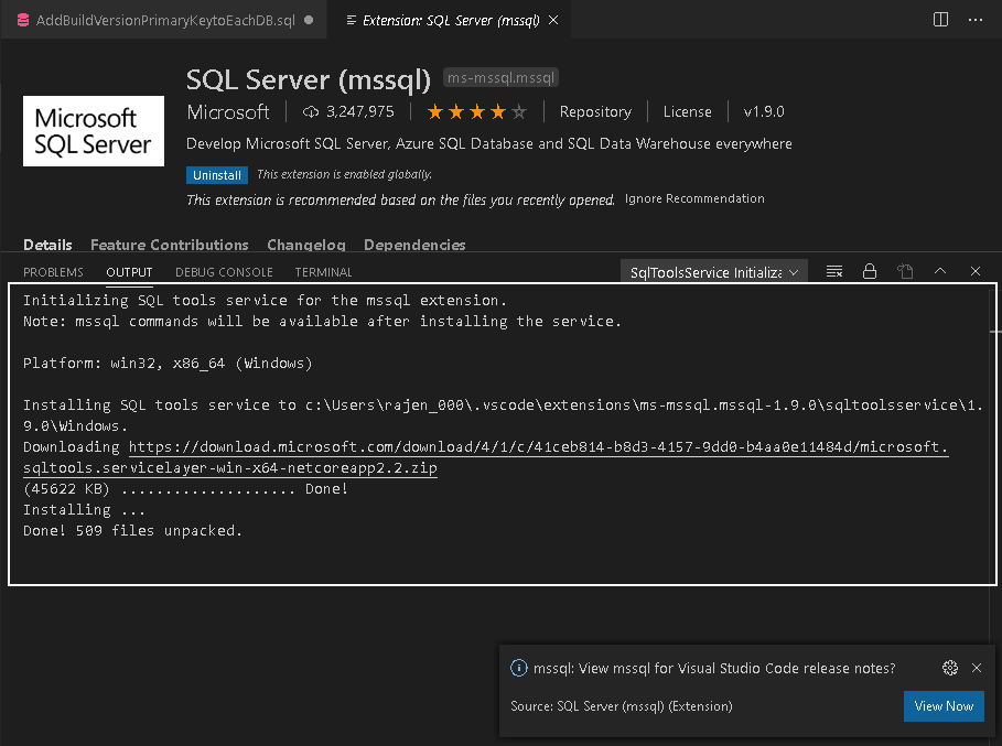 Visual Studio Code VS Code For SQL Server Development